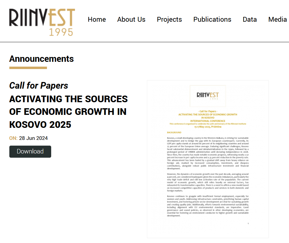 Riinvest Institute Conference: Activating the Sources of Economic ...